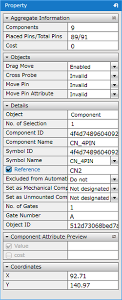 Quadcept - Property Window